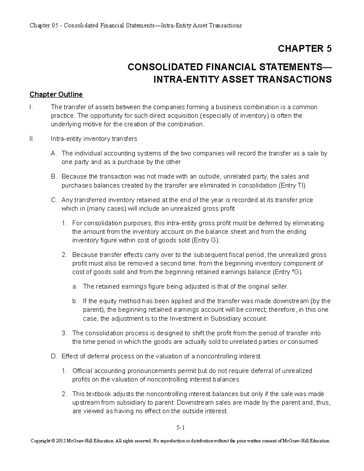 Advanced Accounting CH 5: Consolidated Financial Statements Insights ...