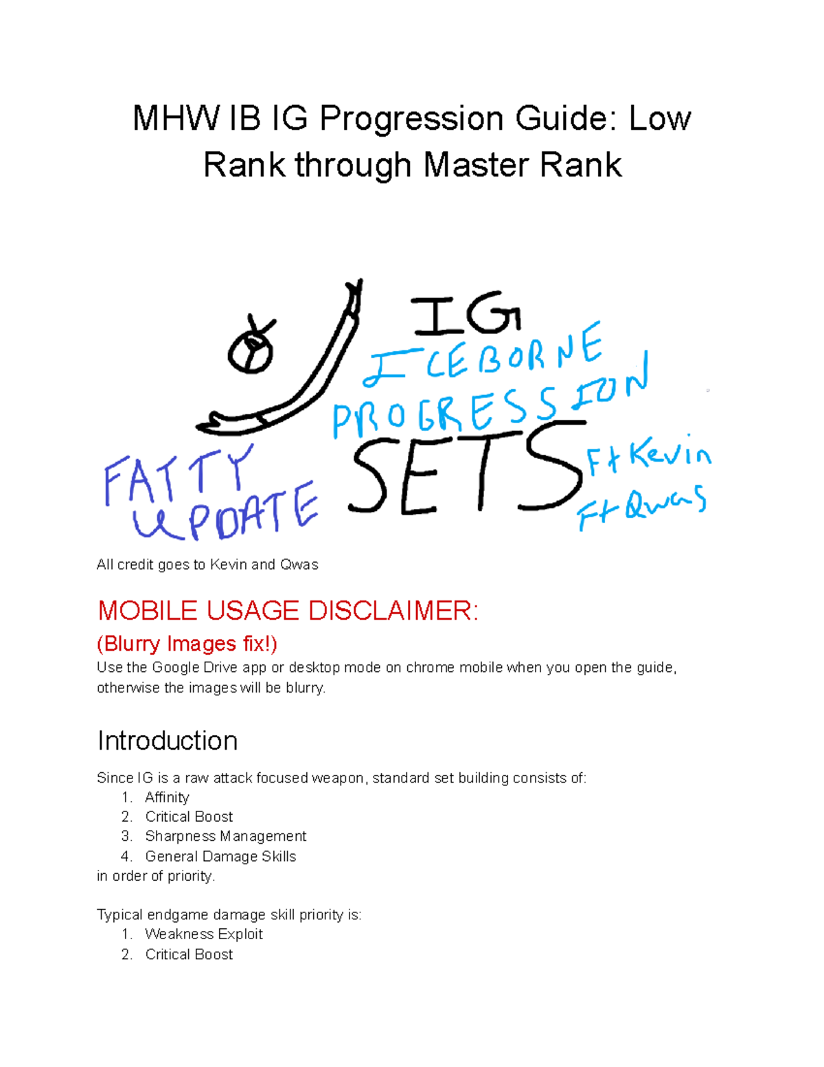 MHW IB In-Depth IG Progression Guide: Low to Master Rank - Studocu