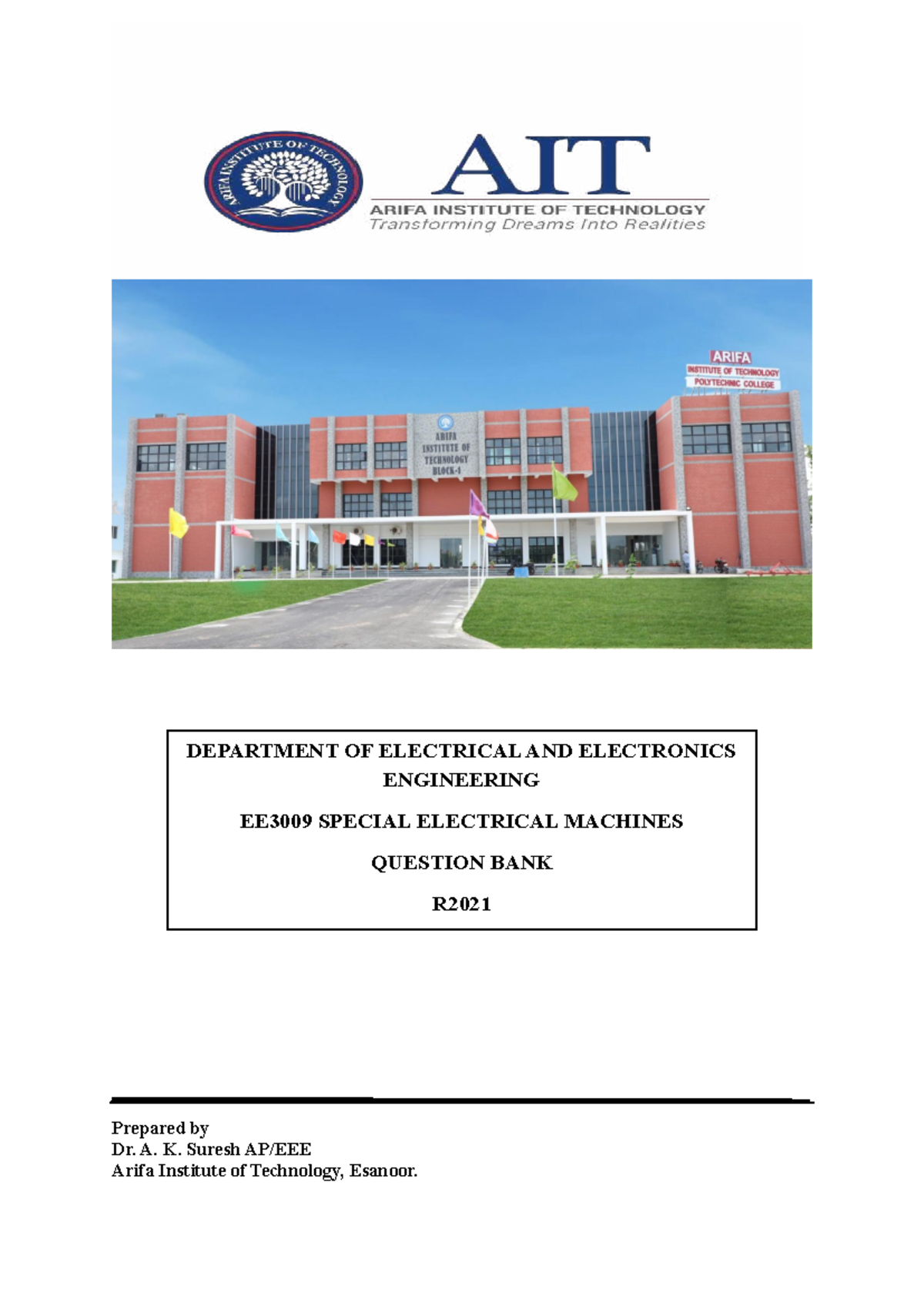 EE3009 Special Electrical Machines Question Bank - Comprehensive Guide ...