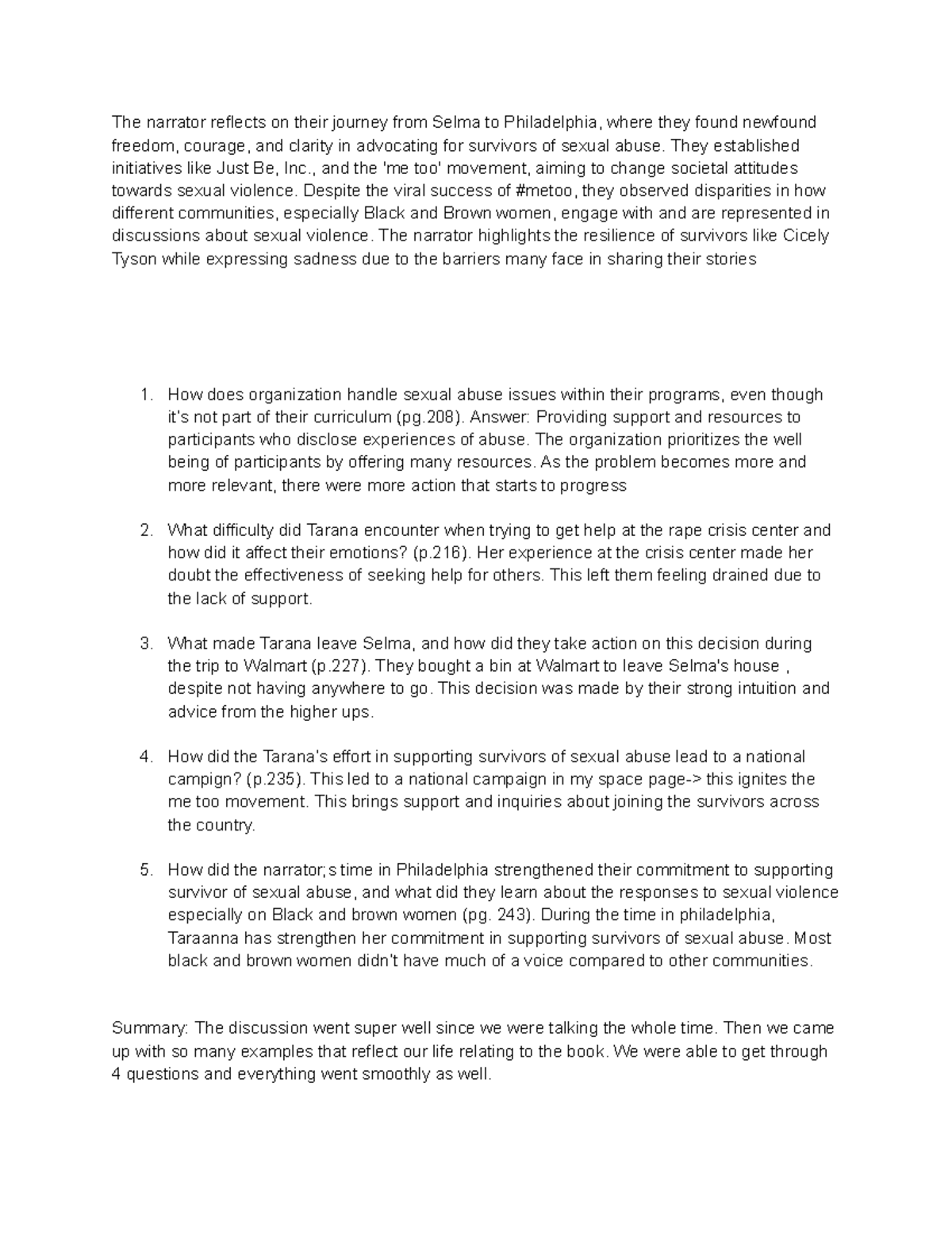 Unbound Small Group Facilitation: Insights on the Me Too Movement - Studocu