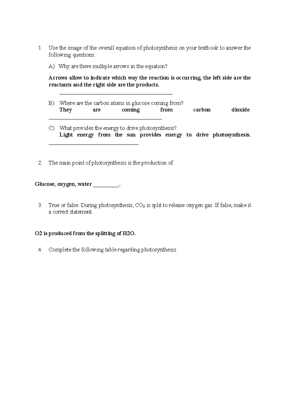 Biology 101: Photosynthesis Overview and Key Concepts - Studocu