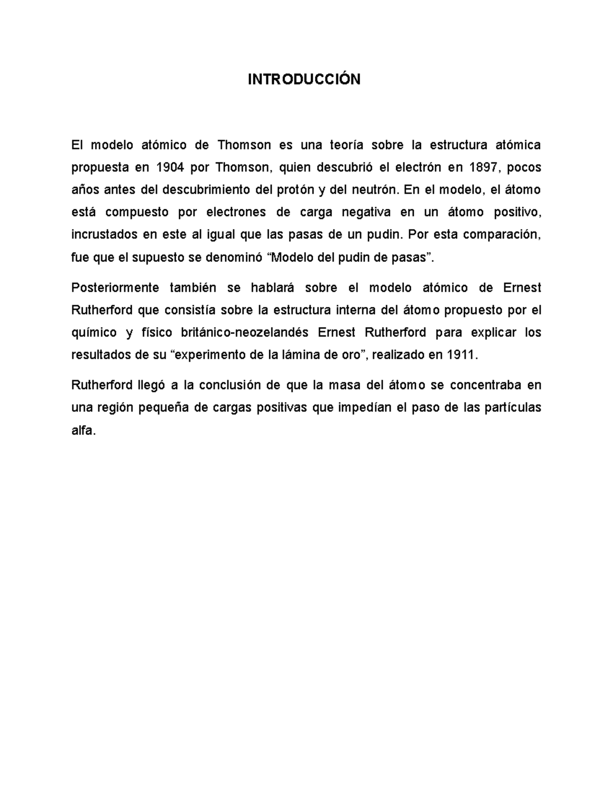 Elementos de electricidad y magnetismo - INTRODUCCIÓN El modelo atómico ...