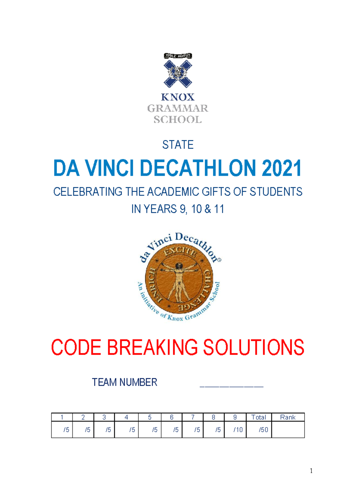 STATE DA VINCI DECATHLON 2021 CODE BREAKING SOLUTIONS - Studocu