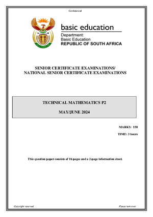 Technical Mathematics P1 Grade 12 September 2024 Exam Paper - Studocu