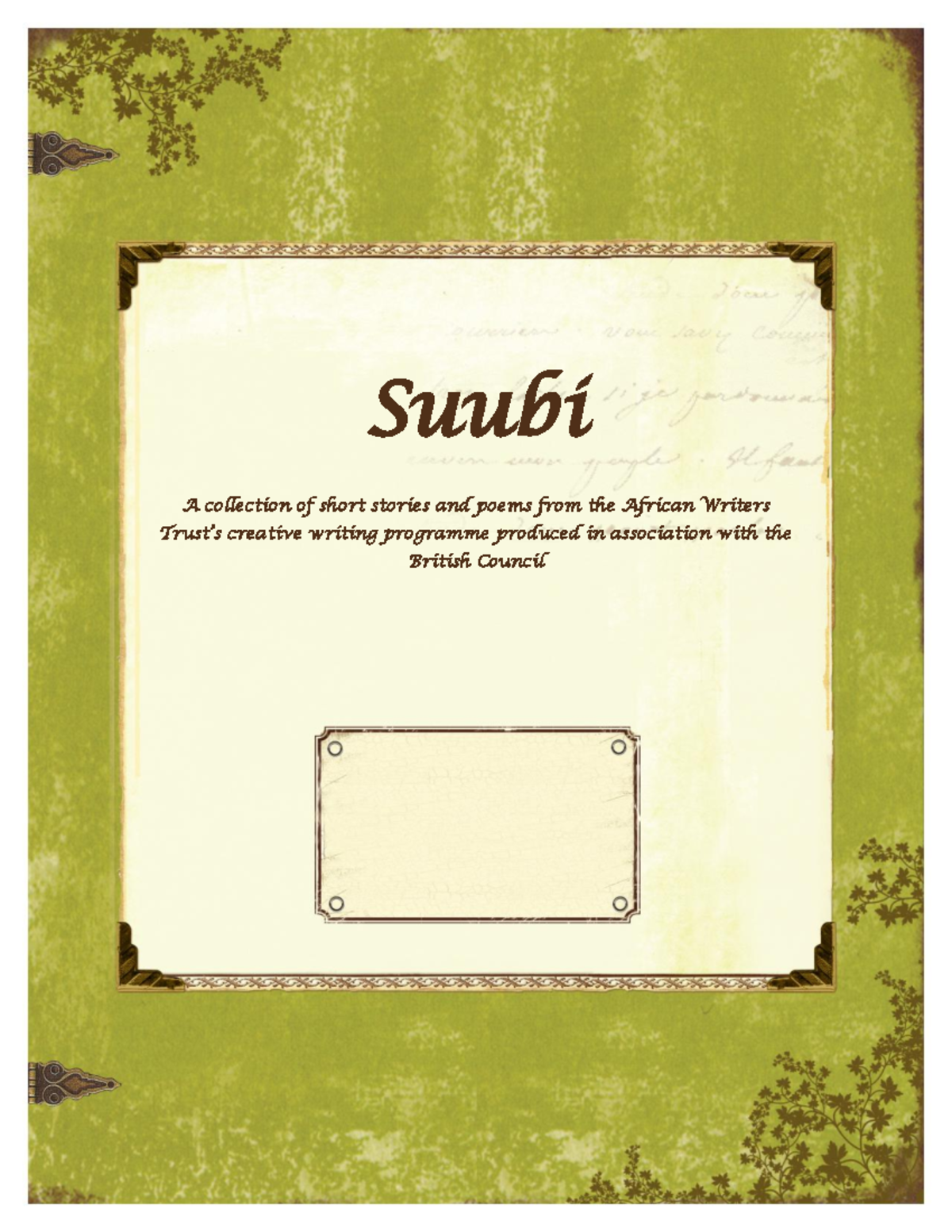 Suubi: Anthology of African Short Stories & Poetry Collection - Studocu