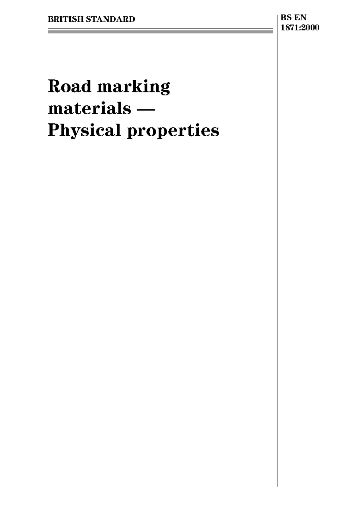 BS EN Road Marking Materials: Physical Properties Overview - Studocu