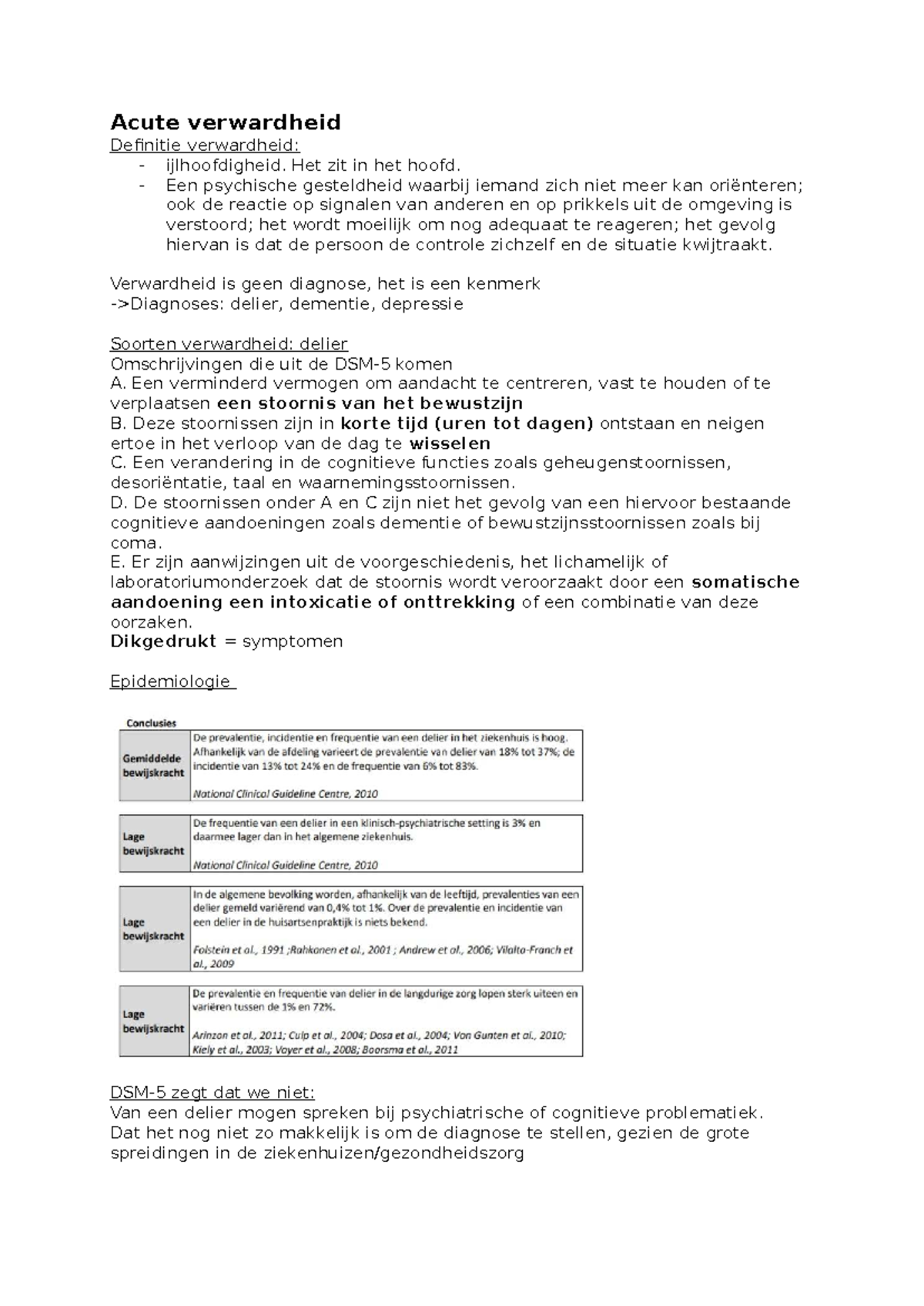 HC Acute Verwardheid: Definitie, Oorzaken en Behandeling - Studeersnel