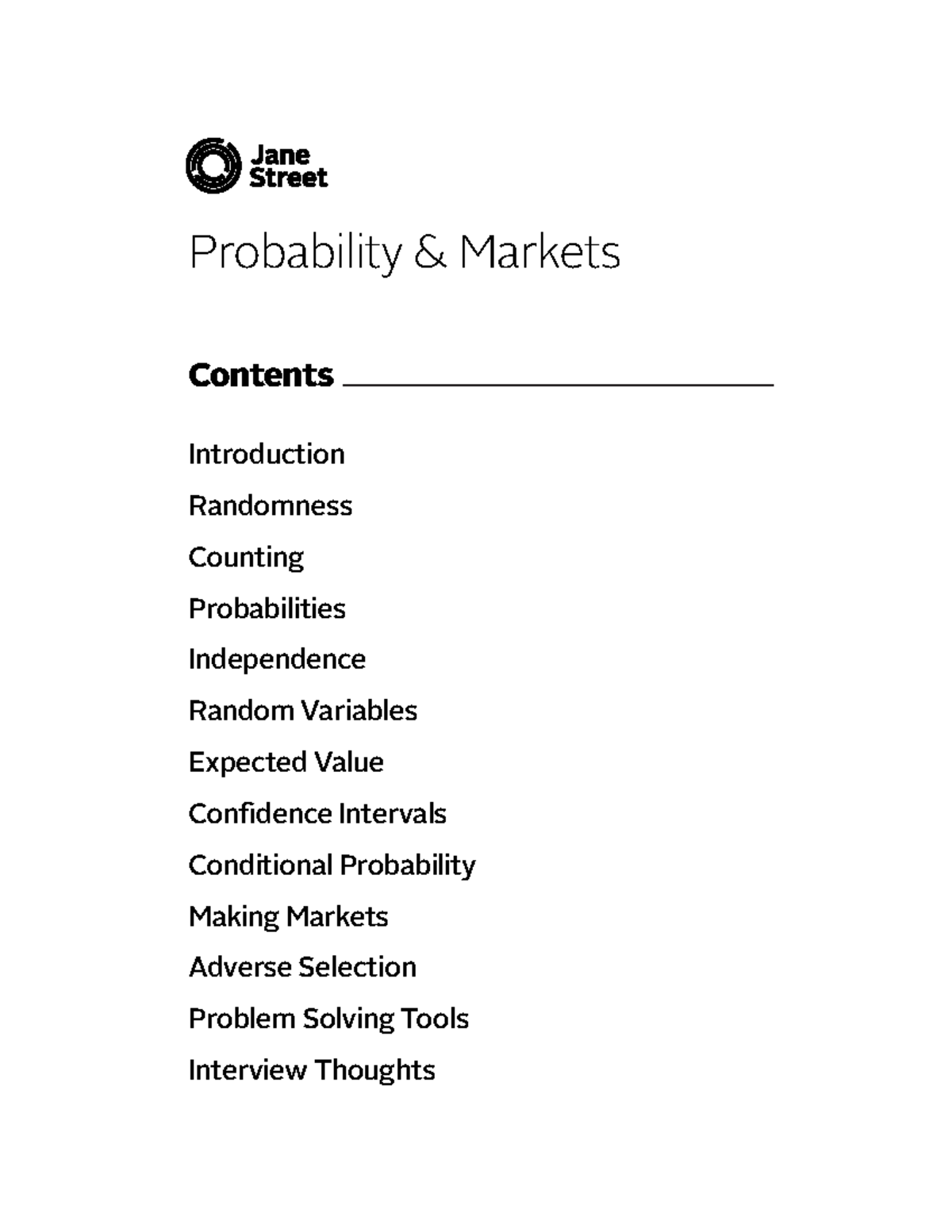 Probability Markets: An Introductory Guide for Trading Interviews - Studocu