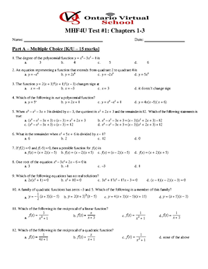 Mathematics - Grade: 12 - High School - Canada - Studocu