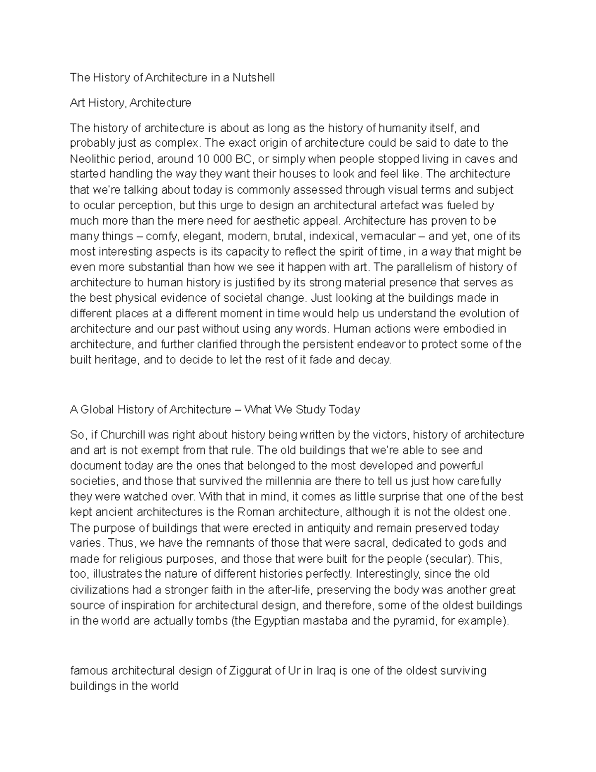 The History of Architecture in a Nutshell - The exact origin of ...
