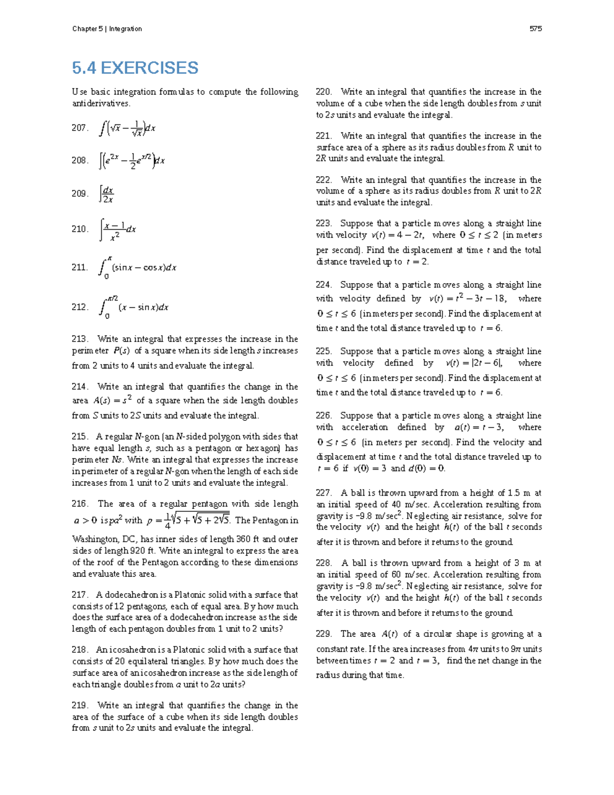 Chapter 5 Integration Exercises (Calc 575) - Studocu