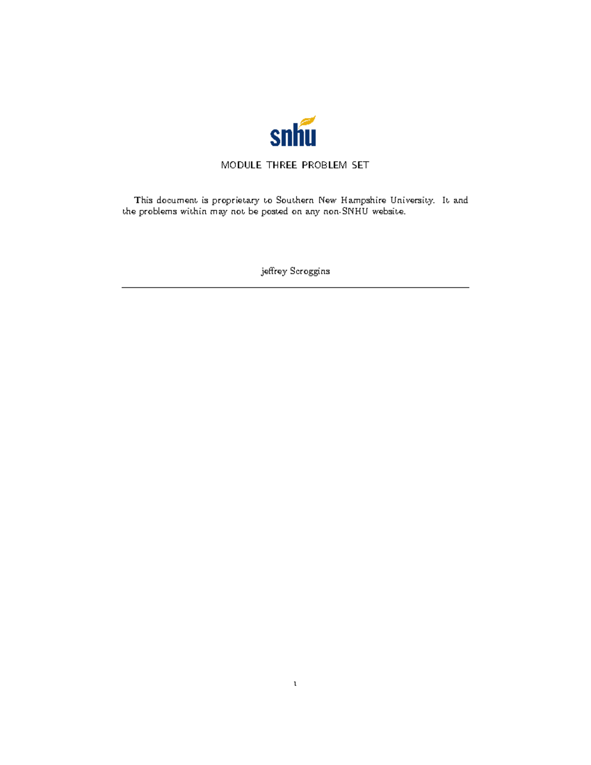 Module 3 Week 3 Homework: Problem Set for Quantitative Analysis - Studocu