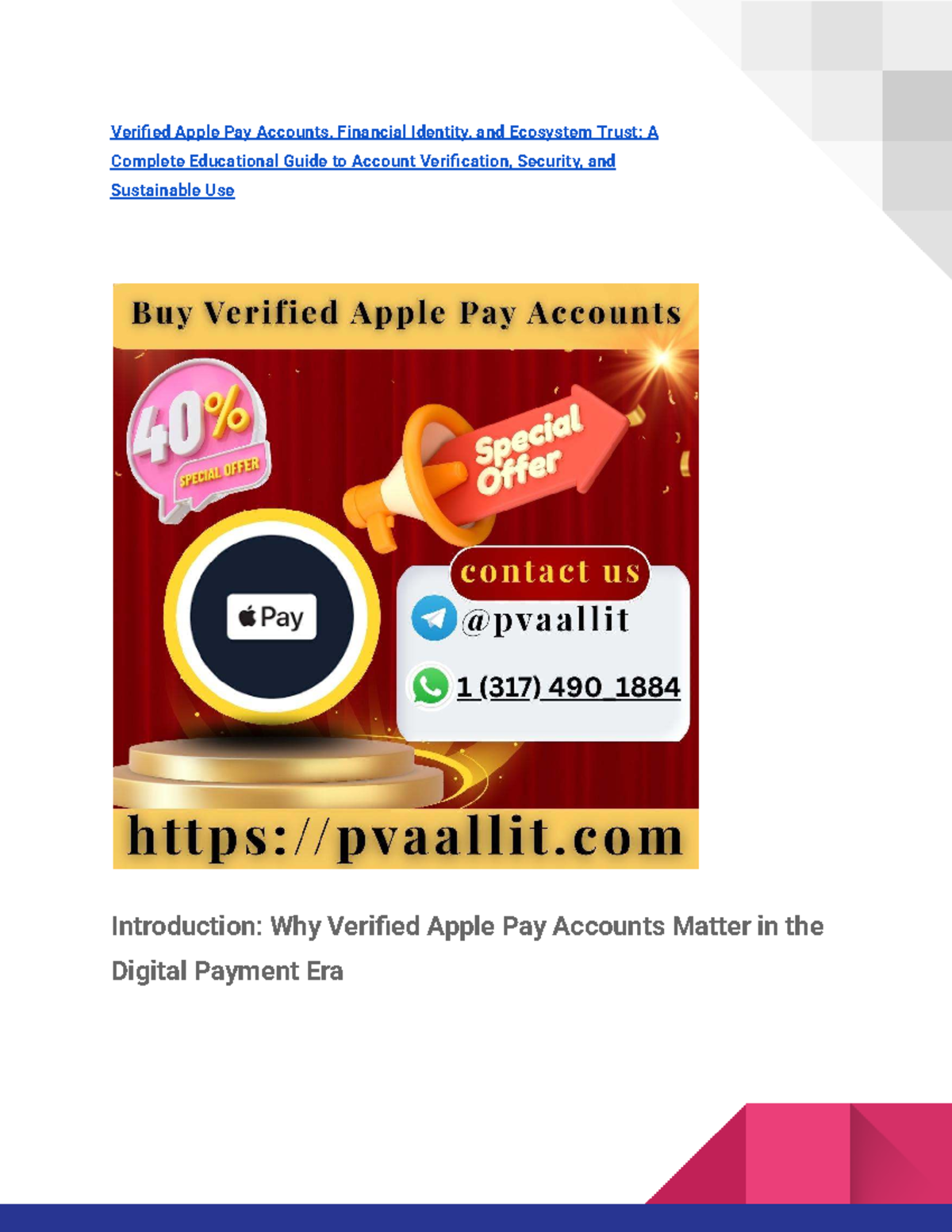 How to Buy Verified Apple Pay Accounts: A Step-by-Step Guide - Studocu