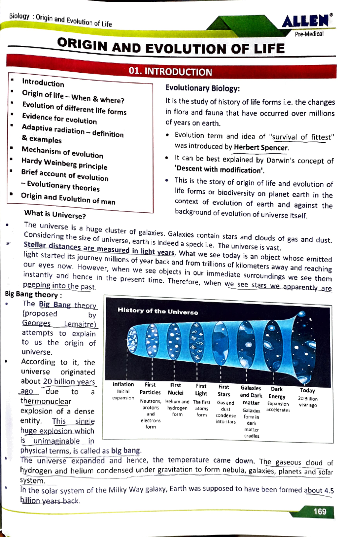 Evolution module - biology - ology : OriginandEvolution ofLife