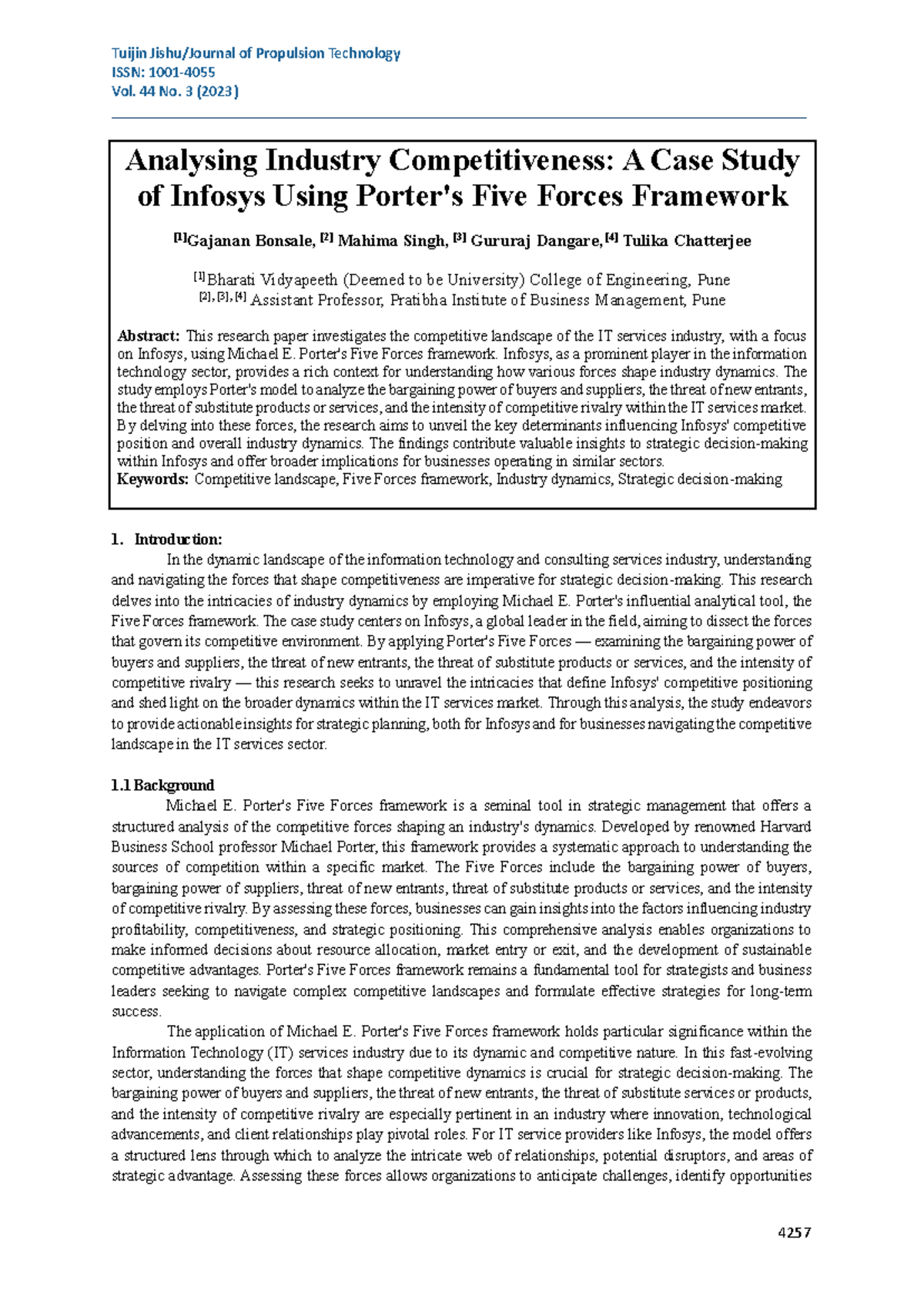 Case Study on Infosys: Analyzing Industry Competitiveness Using Five ...