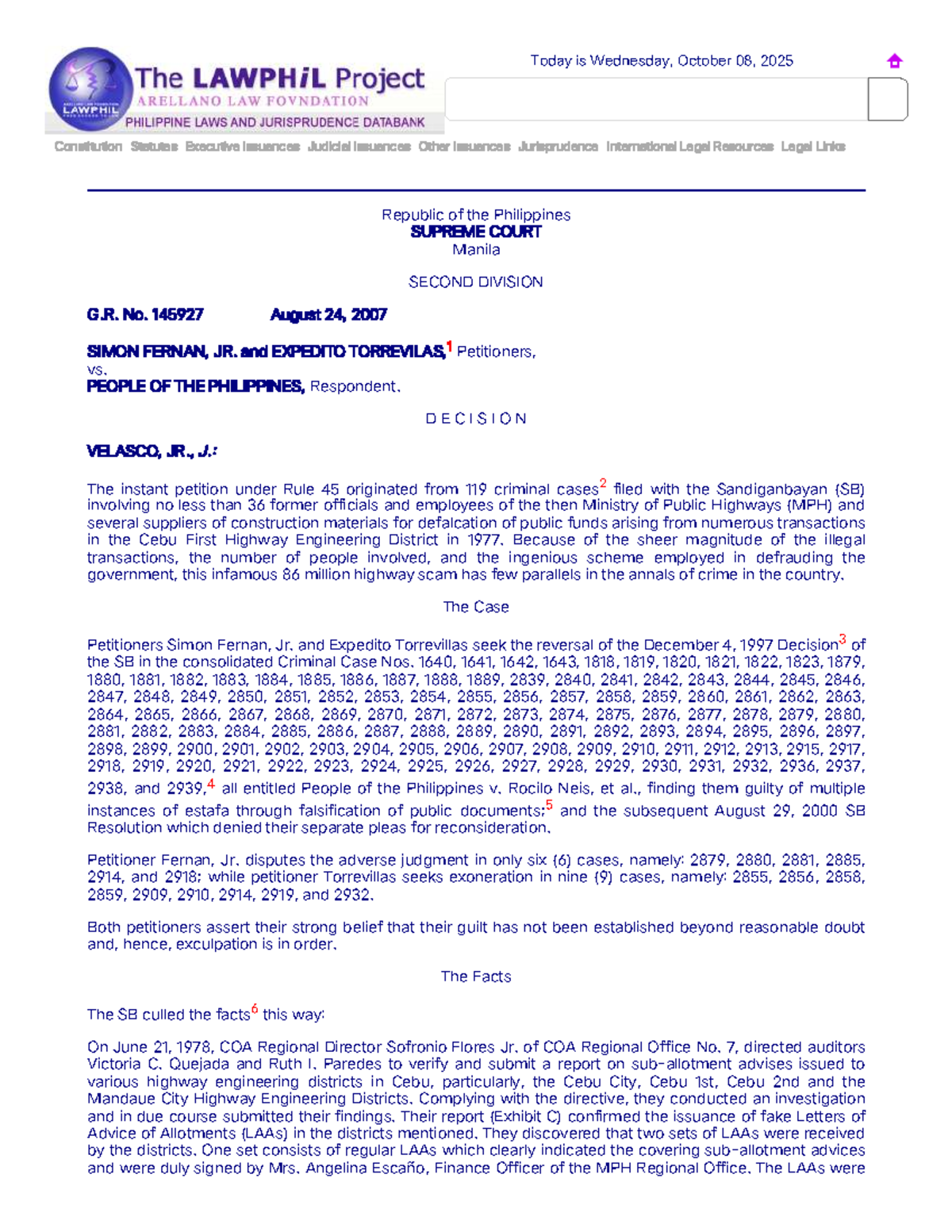 G.R. No. 145927 - Estafa and Falsification Cases in Cebu First HED ...