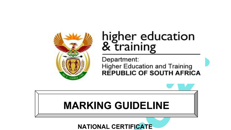 Marking Guideline: Information Processing N6 - Typing Technique - Studocu