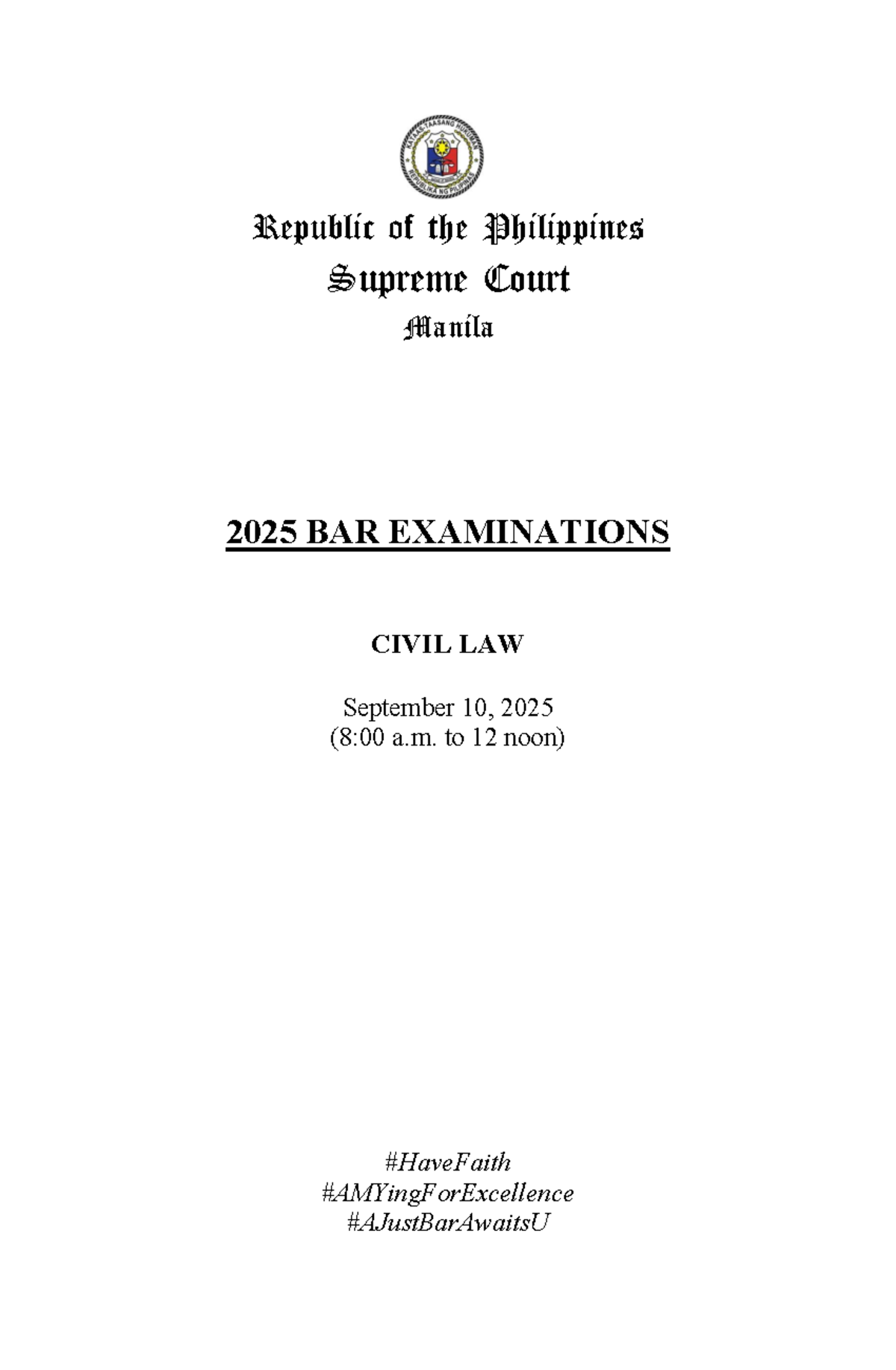 2025 BAR EXAM CIVIL LAW Questions and Analysis - Studocu