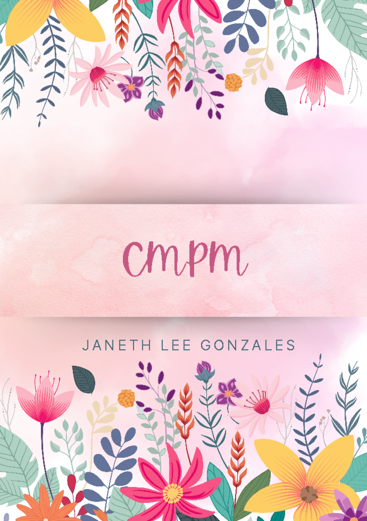 Pink & Green Floral Illustration Notebook Book Cover - Bachelor of ...
