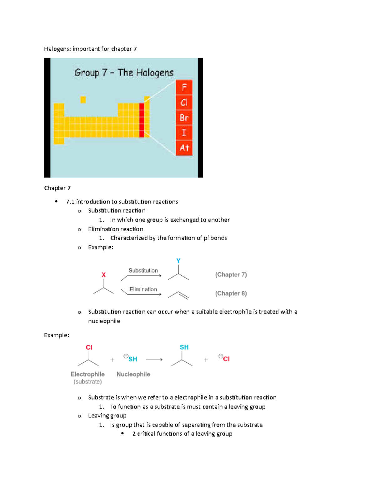 Chapter 7 - lecture notes - Halogens: important for chapter 7 Chapter 7 ...