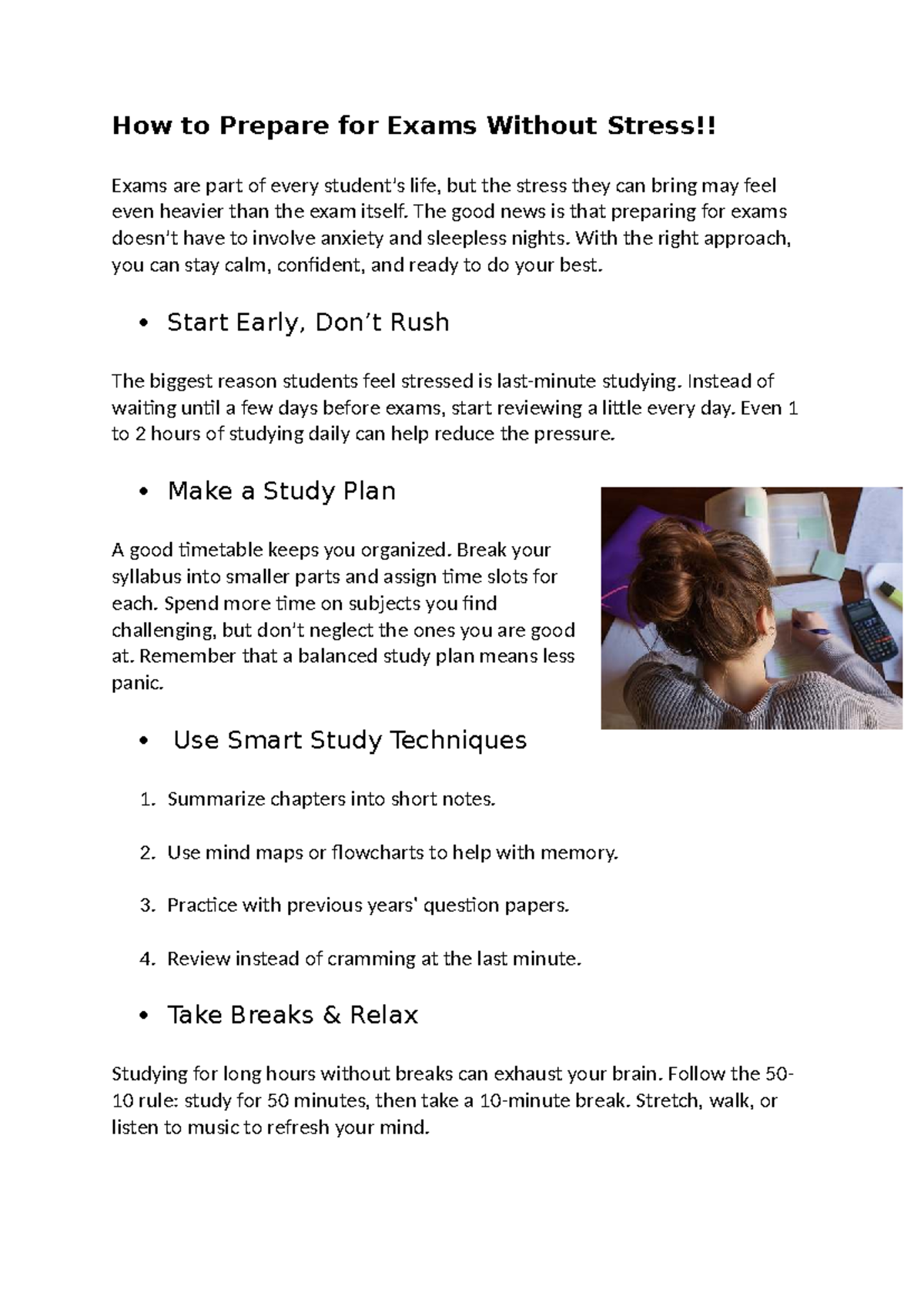 Effective Exam Prep Strategies: Stay Calm & Confident - Studocu