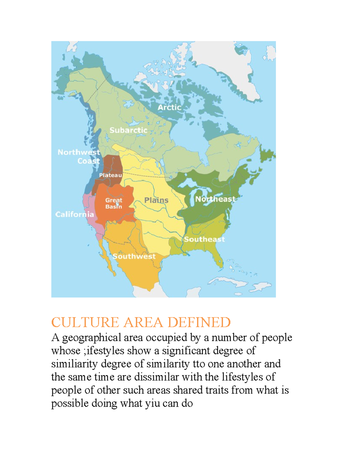 Culture Areas of North America: Geographic Overview and Traits - Studocu