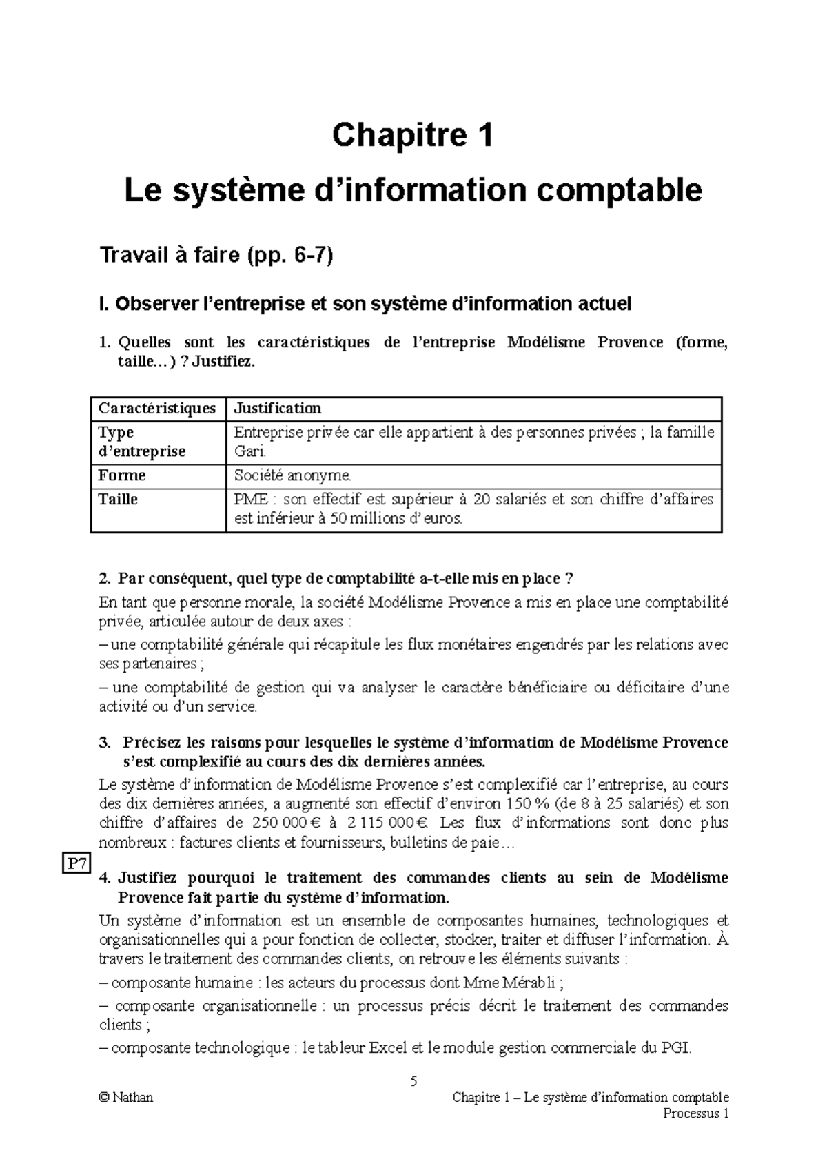 Chapitre 1 - Corrigé - Analyse du Système d'Information Comptable - Studocu