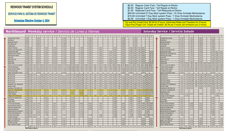 RTS Bus Schedule: Regular & Reduced Fare Details - Studocu