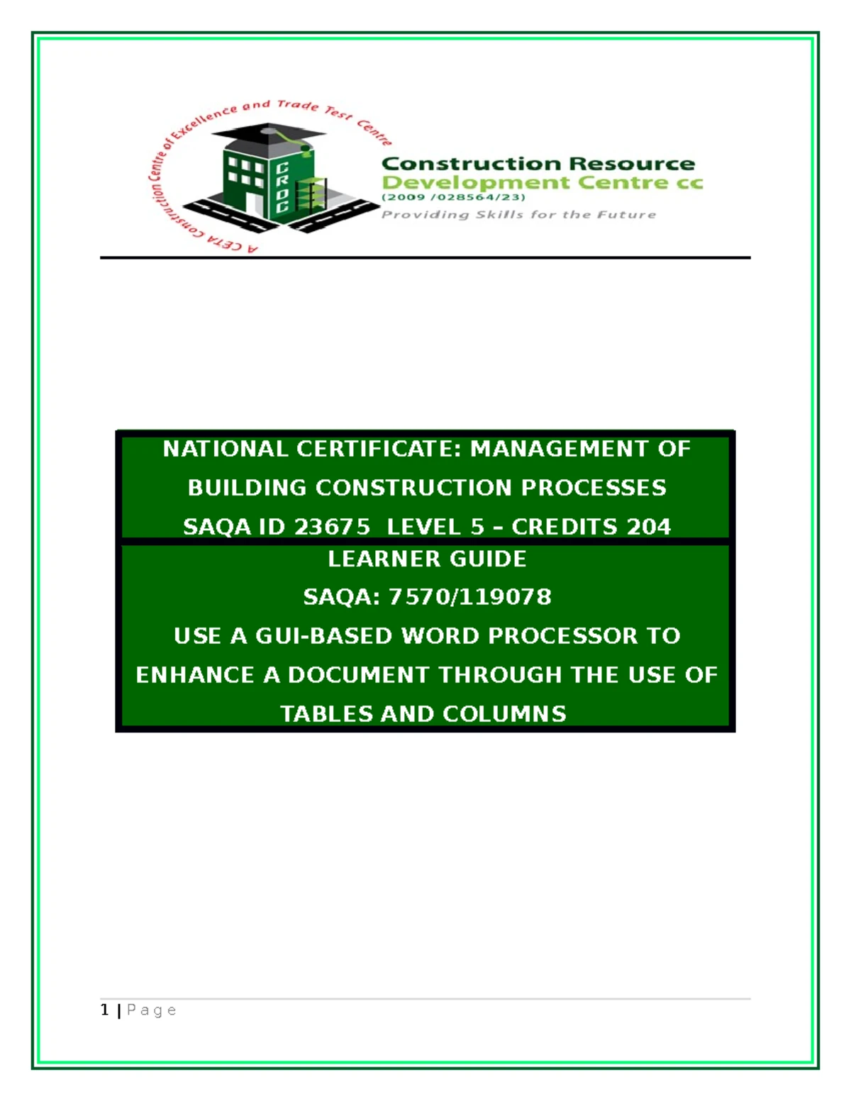 114076 - Assessment Guide - NATIONAL CERTIFICATE: INFORMATION ...
