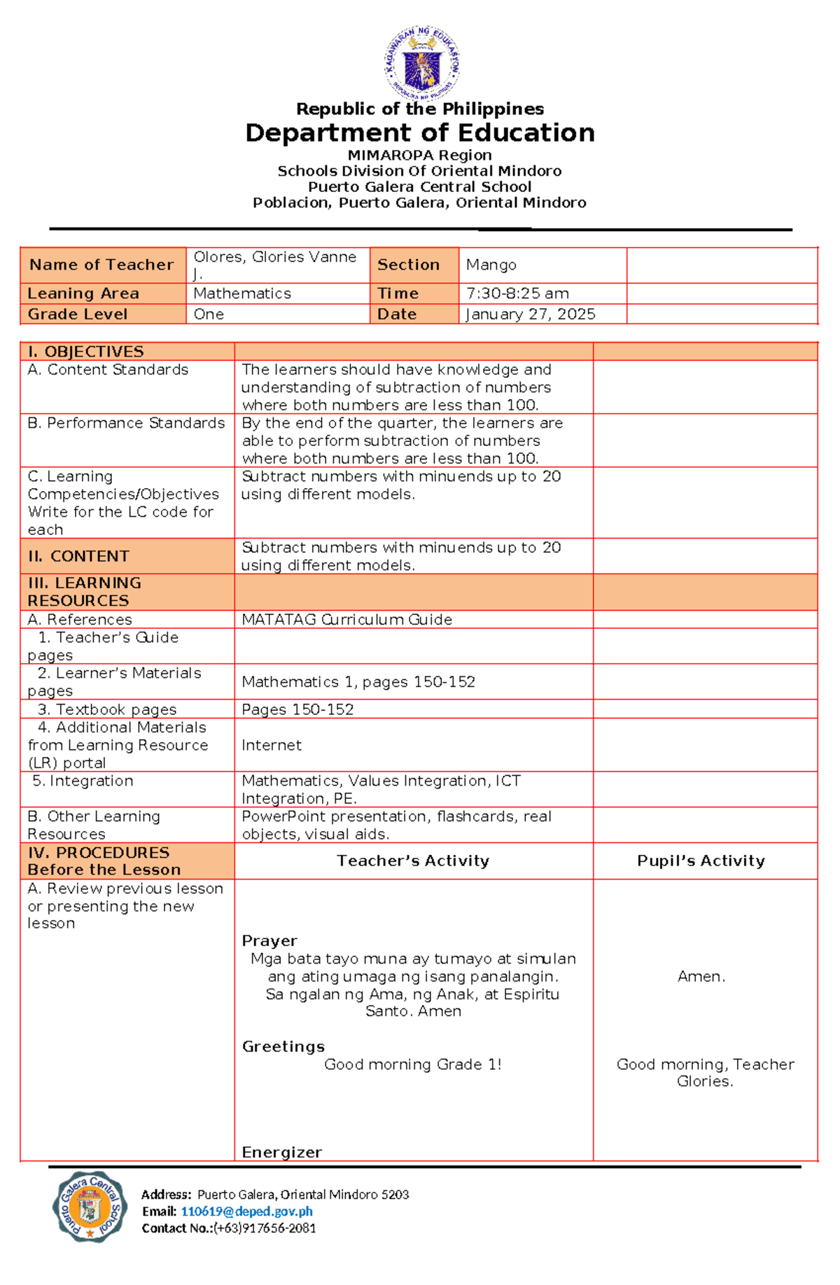 DLP Math - Detailed lesson plan - Department of Education MIMAROPA ...