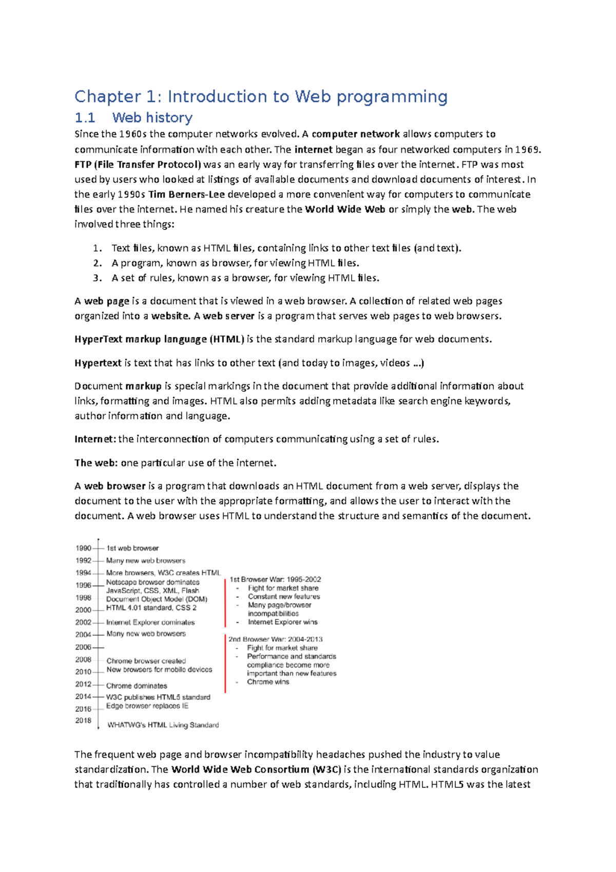 Introduction to Web Programming: Chapter 1 Overview (CS101) - Studeersnel