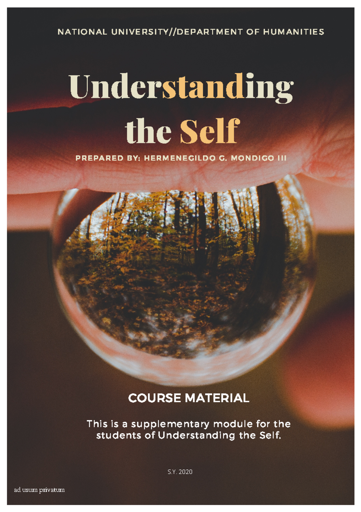 UTS - Understanding the Self: Philosophical Perspectives Module - Studocu