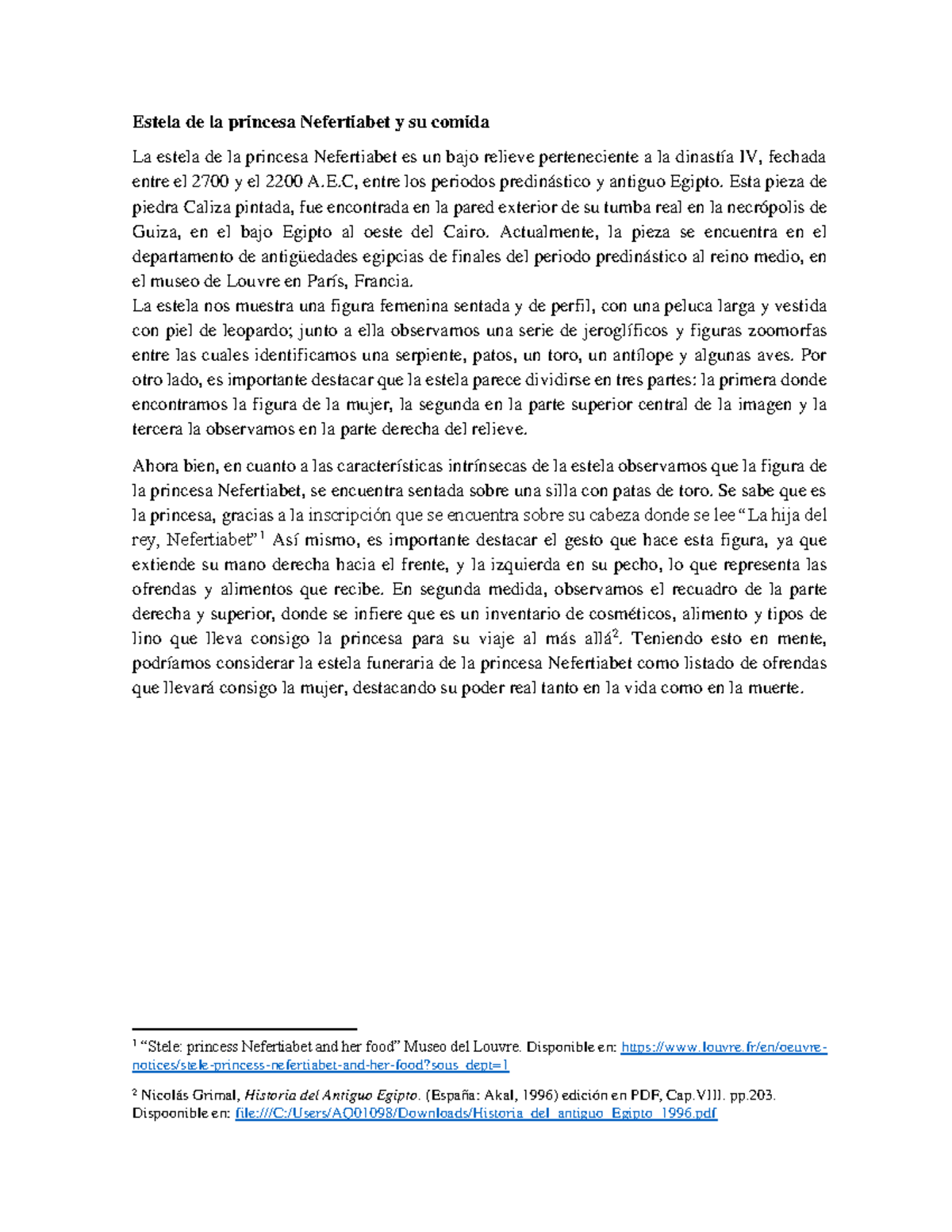 Ejemplo de Análisis - es para ejemplificar un análisis - Estela de la ...