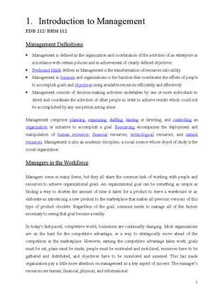 MOB-notes - Management and Organisational behaviour - LECTURE NOTES ON ...