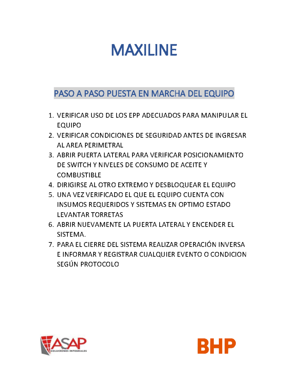 Maxiline - Guía para el Uso Seguro del Equipo - Studocu