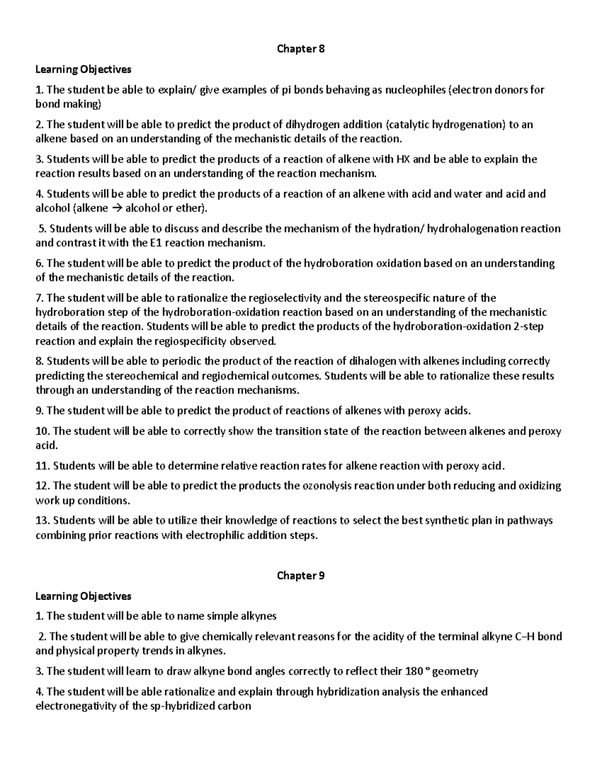 Learning Objectives For Chapter 8 10 And Sy Chapter 8 Learning