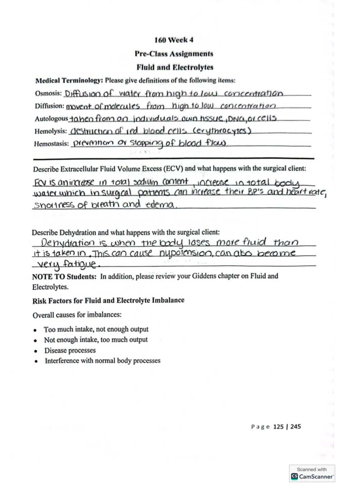 160 week 4 Pre-Class Assignment - 160 Week 4 Assignments Fluid and ...