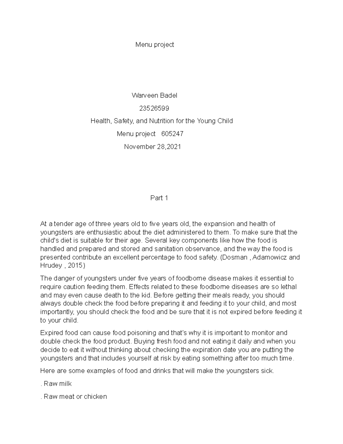 Document 7 - this is an essay about a menu project. - Menu project ...