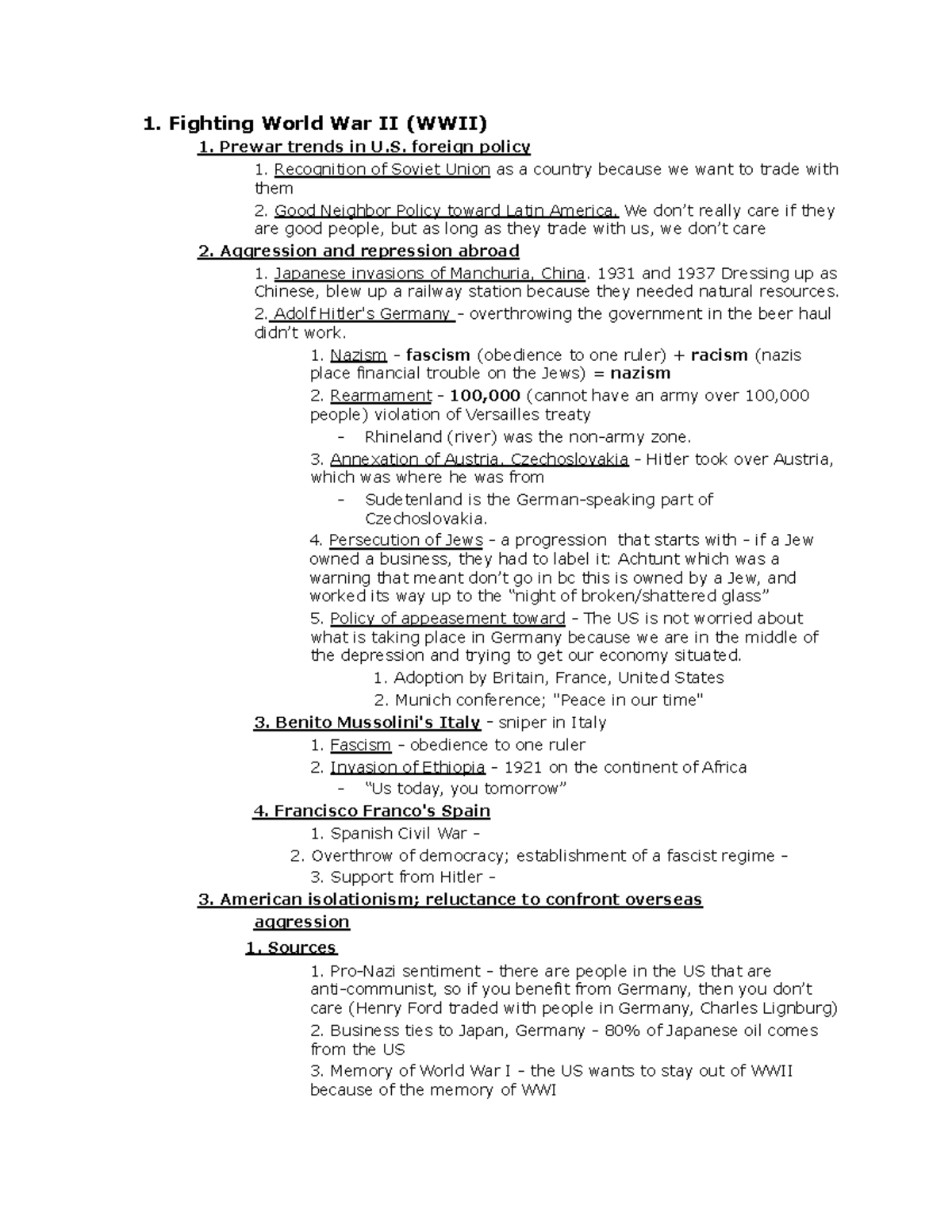 Chapter 22 Study Guide: World War II Insights and Key Events - Studocu