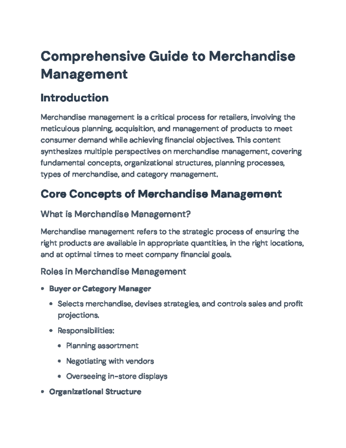 Comprehensive Guide to Merchandise Management Strategies and Processes ...