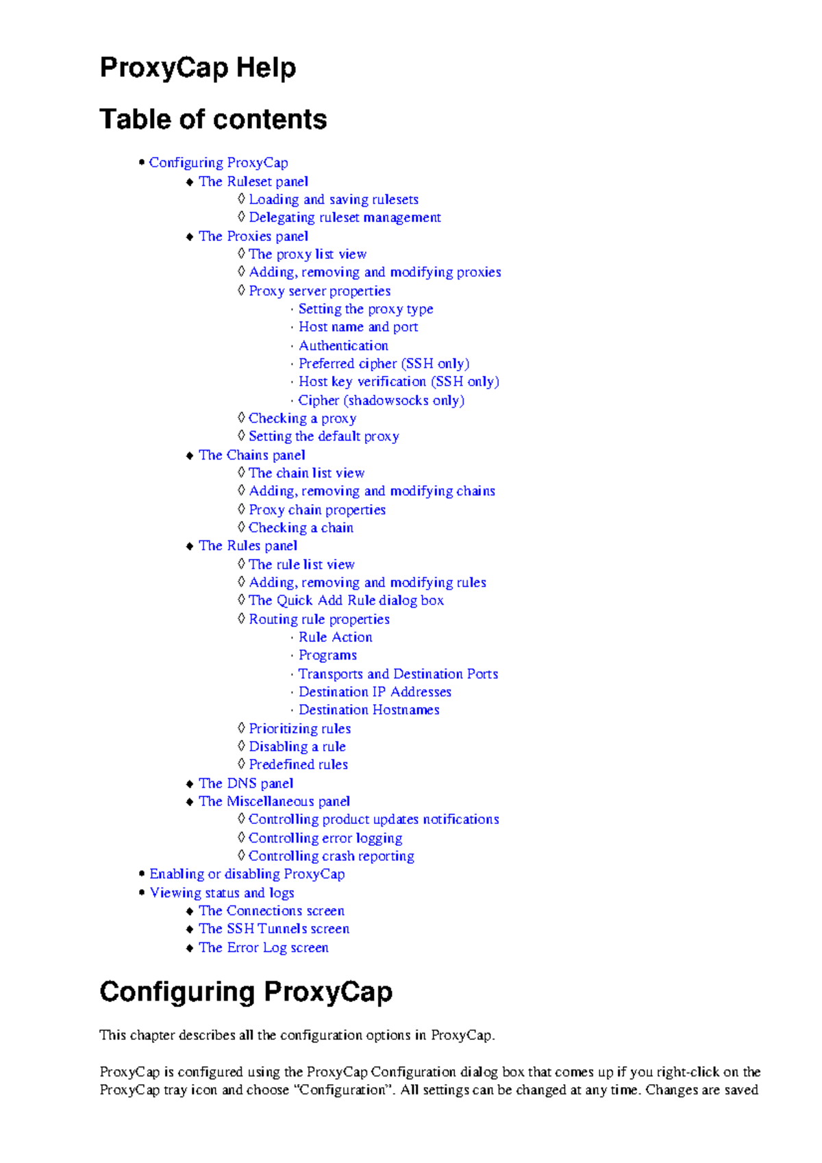 ProxyCap Configuration Guide: Comprehensive Help and Setup Instructions - Studocu