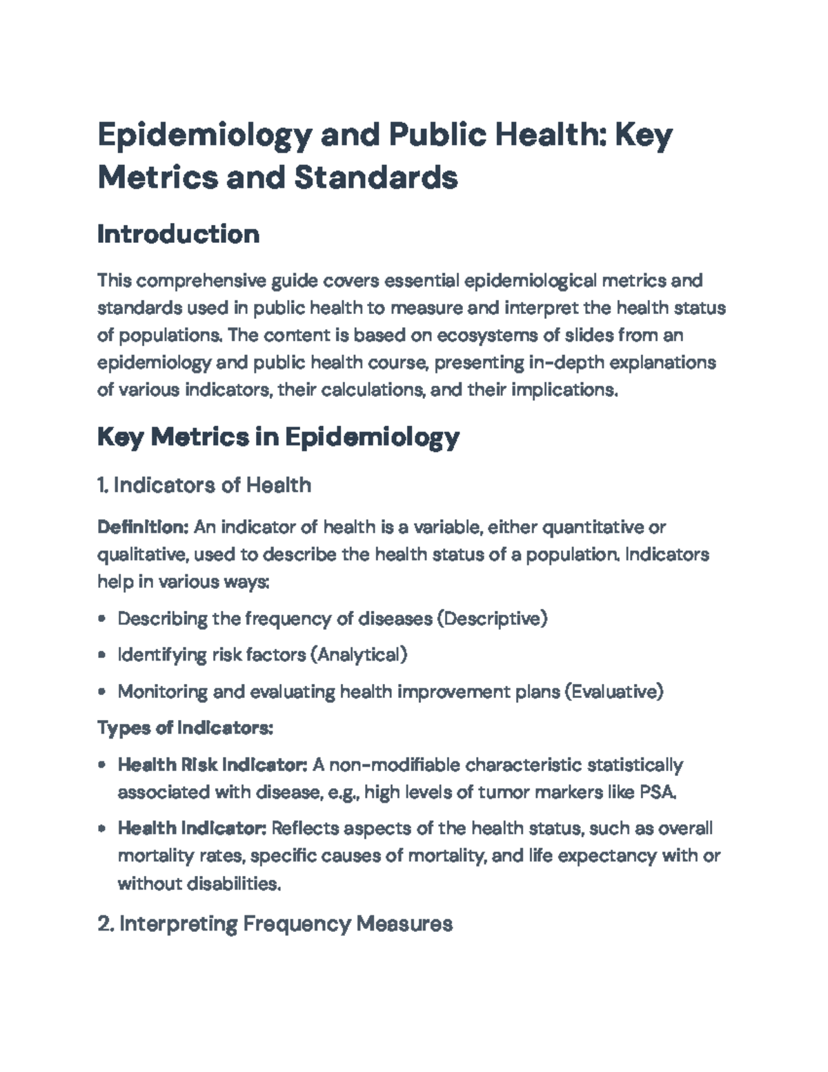 Epidemiology and Public Health: Key Metrics and Standards Guide ...