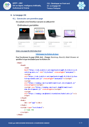 EFM WEB Static - Ofppt efm regional - Developpement digital - Studocu