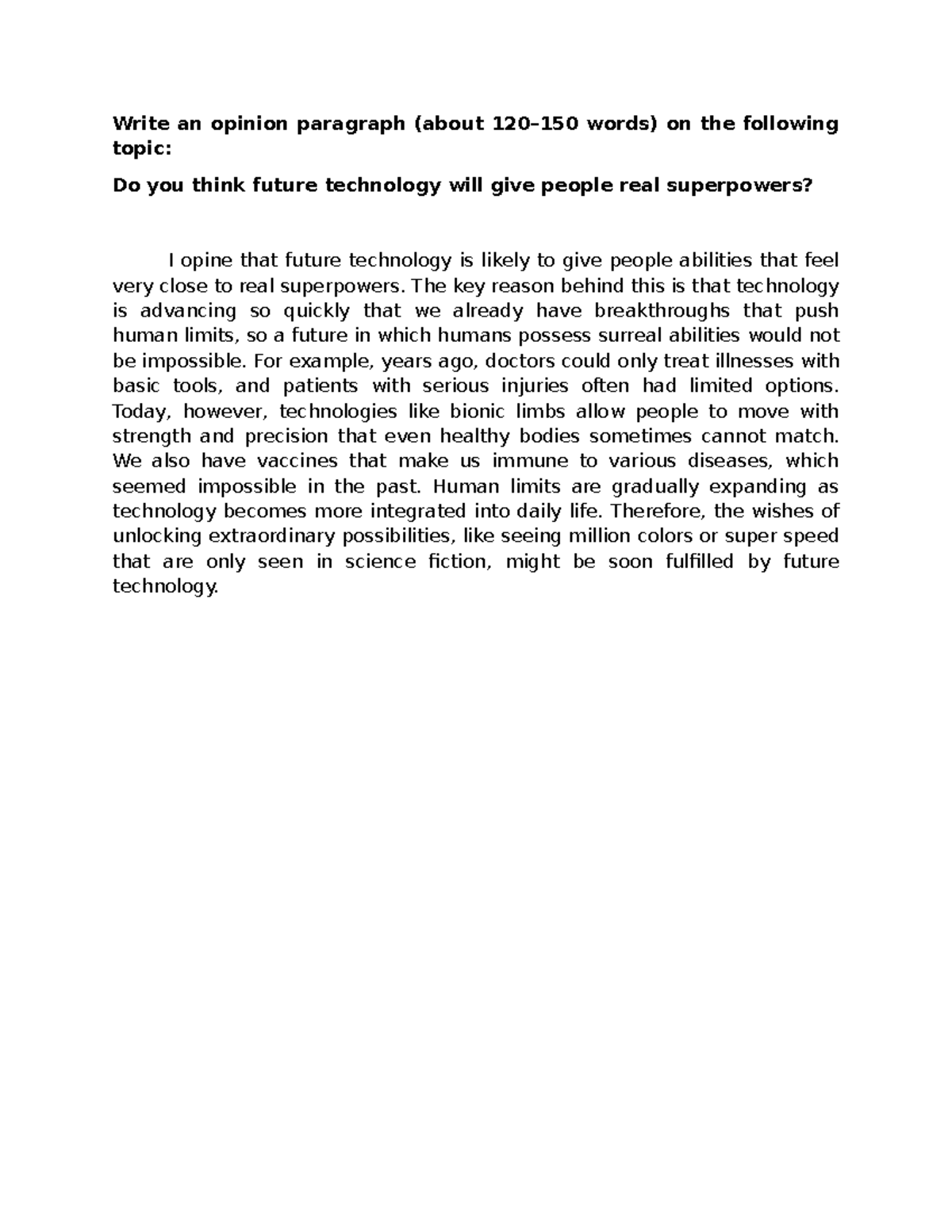 Tech Superpowers: Will Future Technology Grant Us Real Abilities? - Studocu