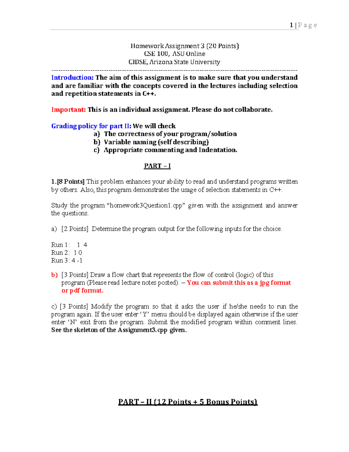 Homework 3CSE100 - Homework Assignment 3 (20 Points) CSE 100, ASU ...