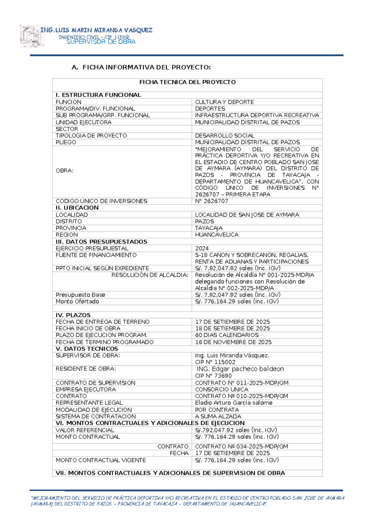 Ficha Técnica de Supervisión Final - Proyecto Deportivo CIP 115002 ...