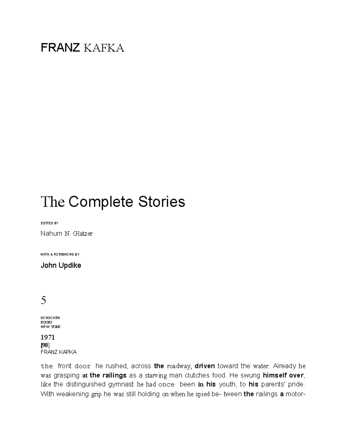 Kafka's Metamorphosis: A Poetic Exploration of Transformation - Studocu