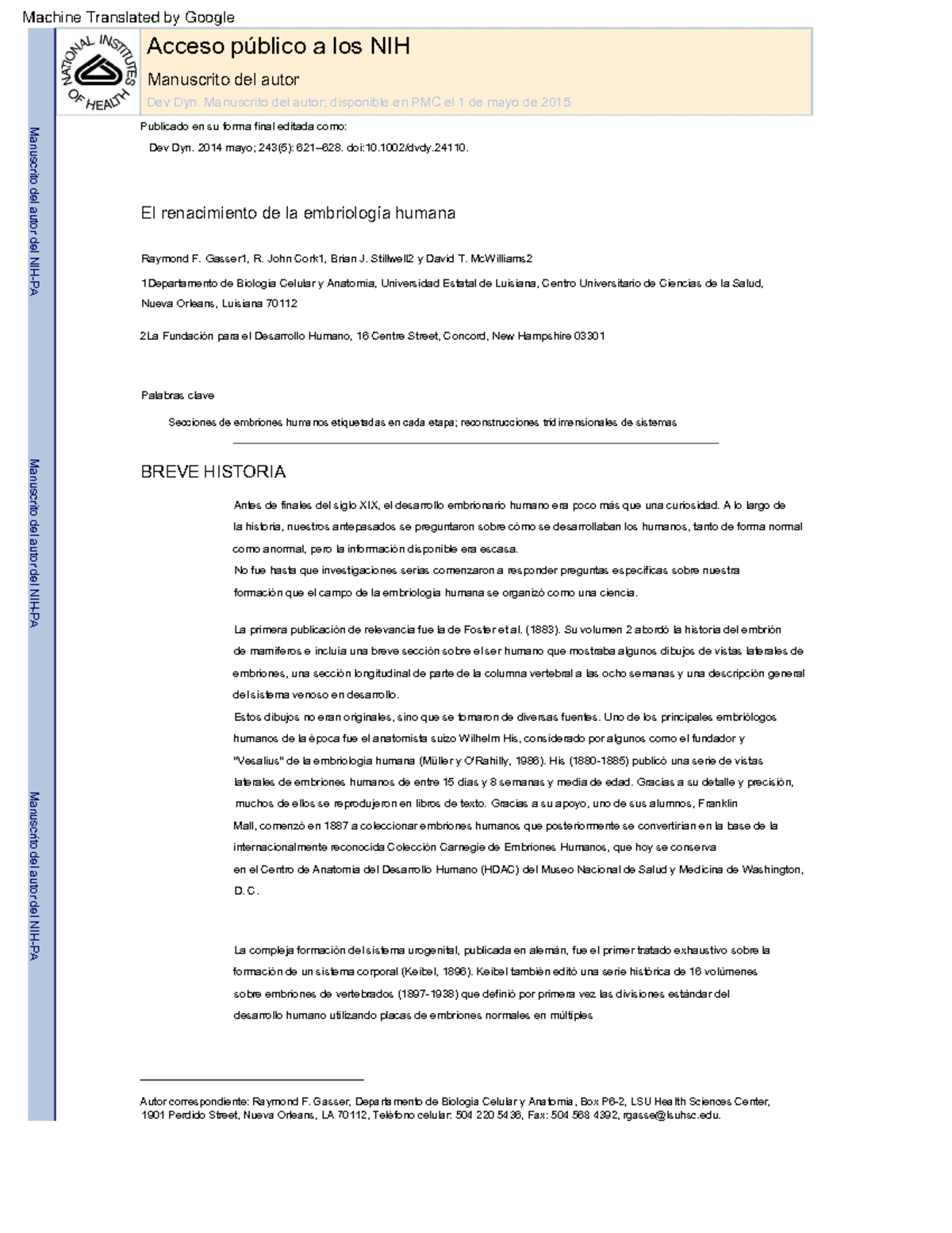 Embriología Humana: Avances y Recursos Digitales (Dev Dyn 2015) - Studocu