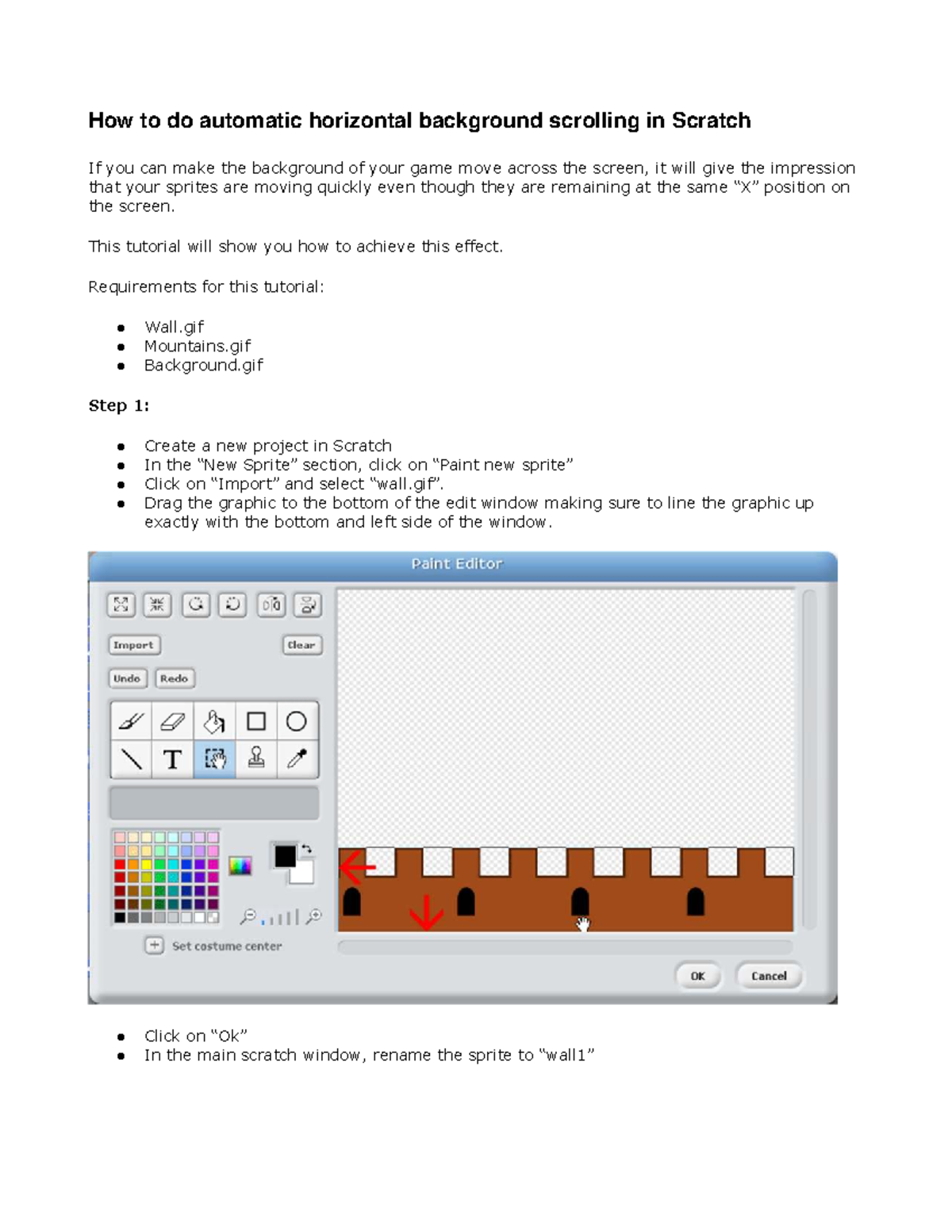 ICS2O - Scratch Tutorial: Automatic Background Scrolling Effect - Studocu