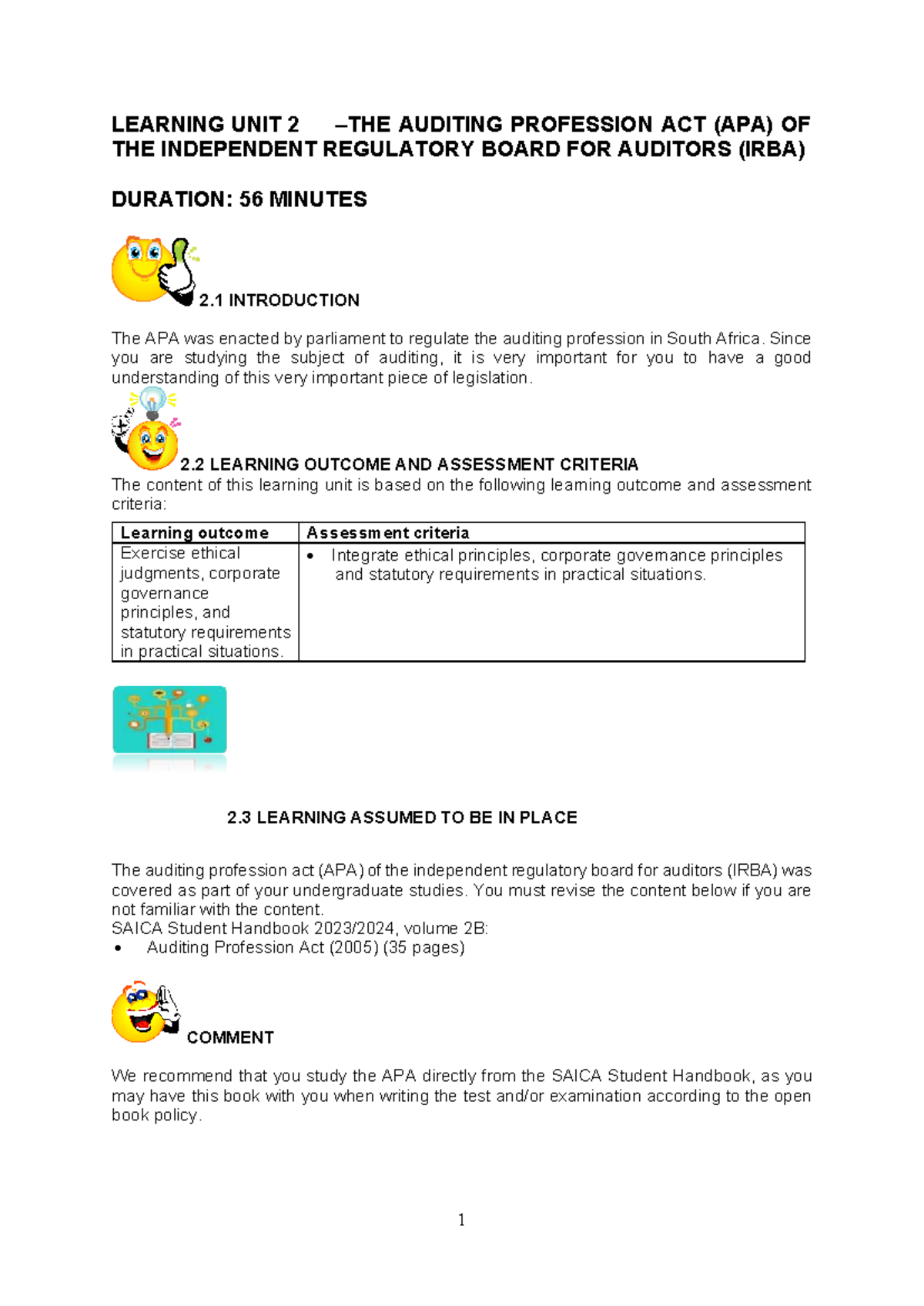 AUE4861 LU2 - Essential Tutorial on Auditing Profession Act (APA) - Studocu